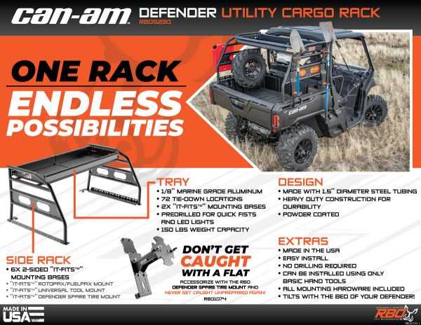 Can-Am® Defender Utility Cargo Rack - Razorback Offroad™