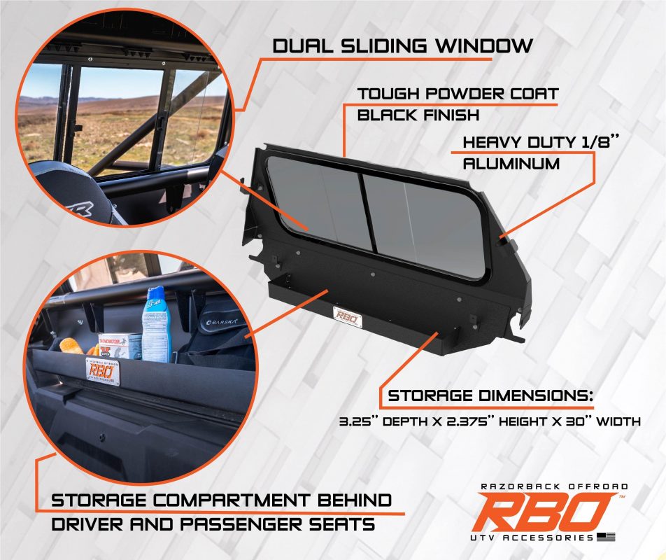 Rear Sliding Window for Polaris RZR Trail (2021-Current) - RBO™